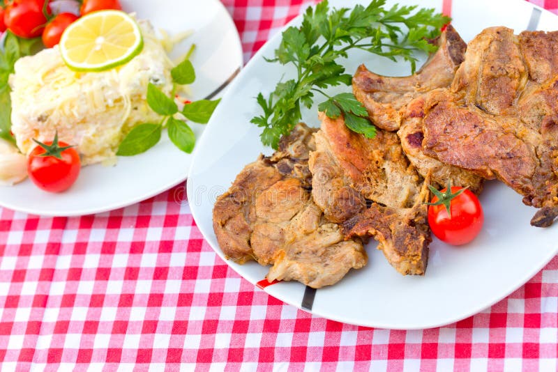 Grilled chops stock image. Image of meat, culinary, healthy - 45615163