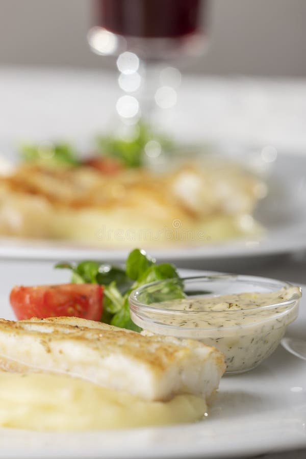 Grilled cod stock image. Image of portion, baked, dining - 135109415