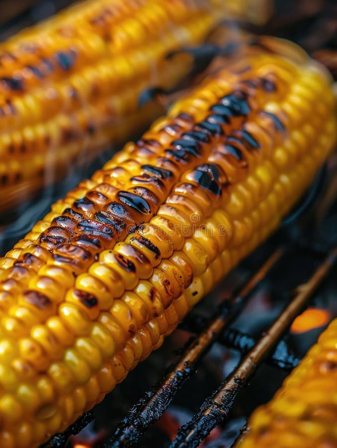 Grilled Corn Close Up stock photo. Image of cooking - 383895104