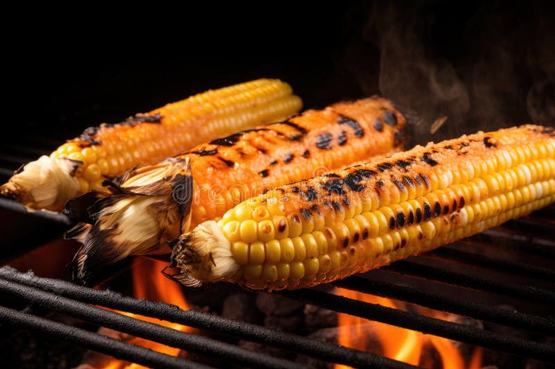 Grilled Corn on the Cob, a Bbq Staple Stock Illustration - Illustration ...