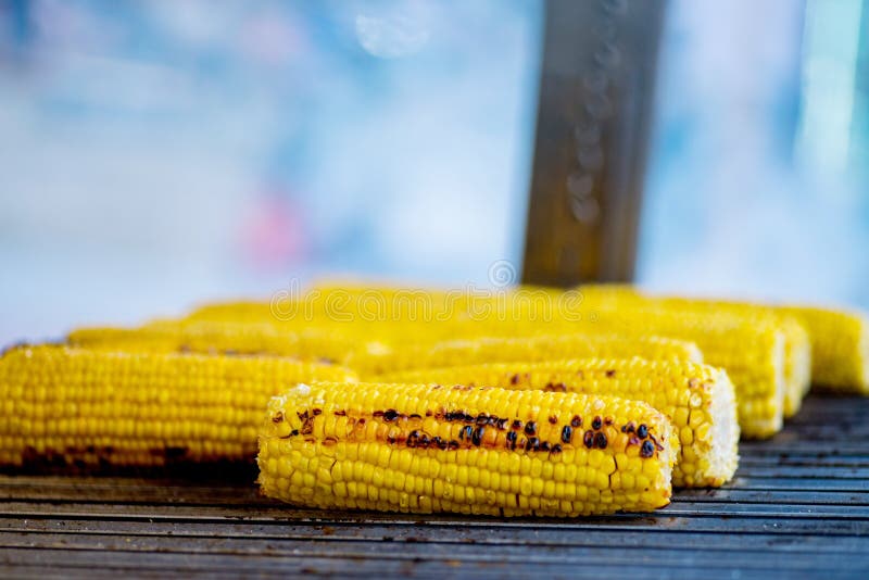 Grilled yellow corn stock photo. Image of barbecue, american - 138226022