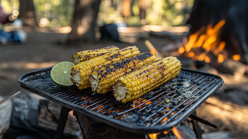 Grilled Corn Spices Lime Resting Metal Tray Stock Photos - Free ...