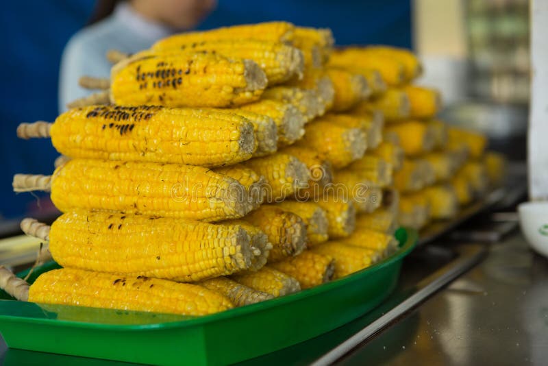 Grilled Corn, Vegetables Grilled Corn on the Hot Stove Stock Image ...