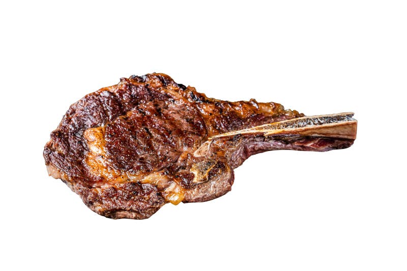 Grilled Cowboy or Rib Eye with Bone Beef Steak. Isolated, White ...