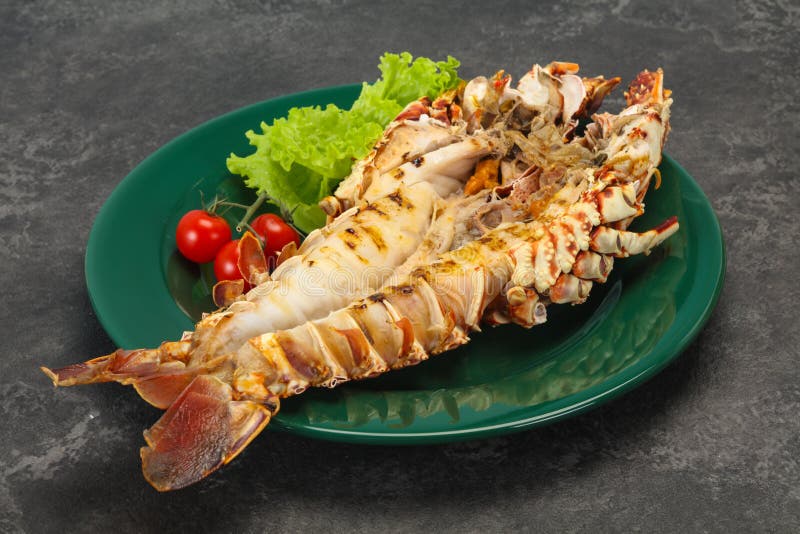 Grilled Crayfish in the Plate Stock Image - Image of shellfish, shell ...