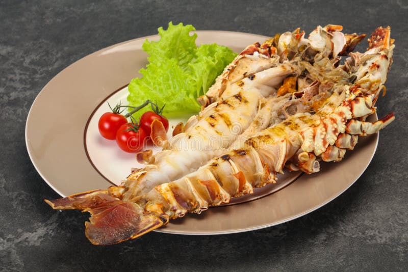 Grilled Crayfish in the Plate Stock Image - Image of seafood, table ...