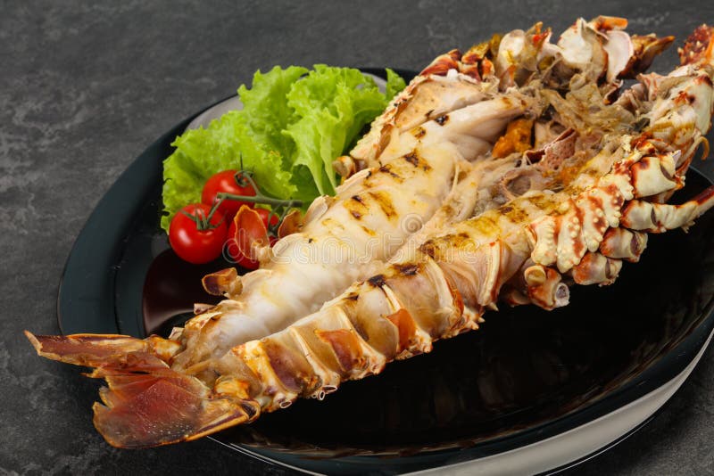 Grilled Crayfish in the Plate Stock Image - Image of freshness, dinner ...