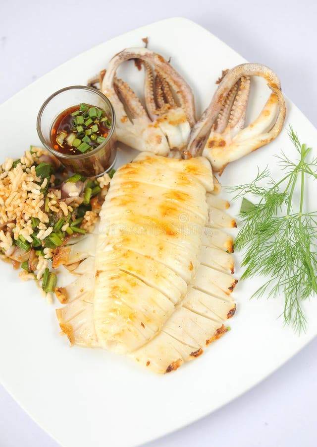 Grilled Cuttle Fish stock photo. Image of greek, healthy - 20813714