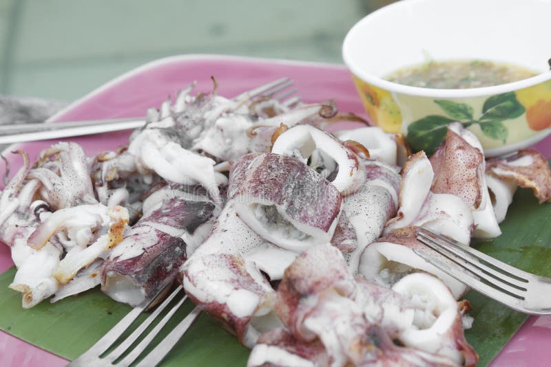 Grilled cuttlefish stock image. Image of roasted, baked - 27361303