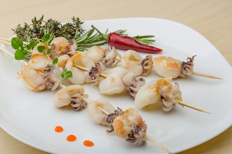 Grilled cuttlefish stock image. Image of meal, healthy - 51006079