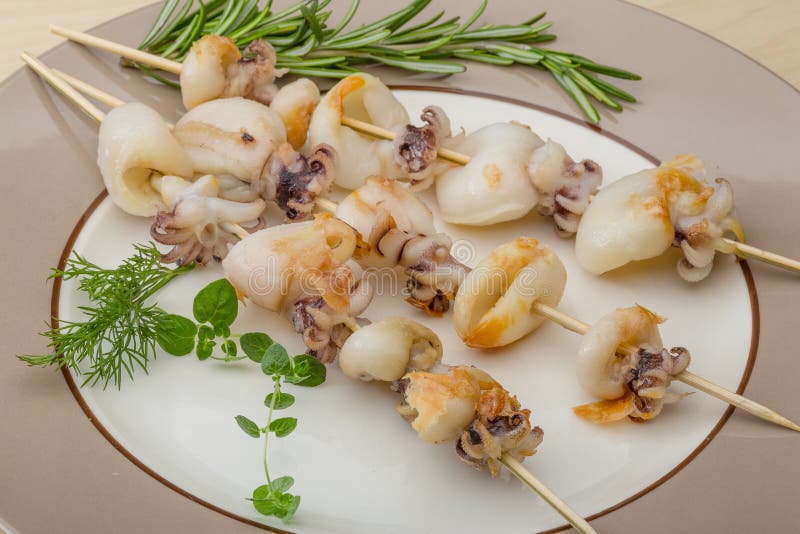 Grilled cuttlefish stock photo. Image of gourmet, diet - 51384098