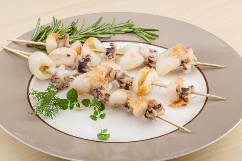 Grilled cuttlefish stock image. Image of meal, healthy - 51681283