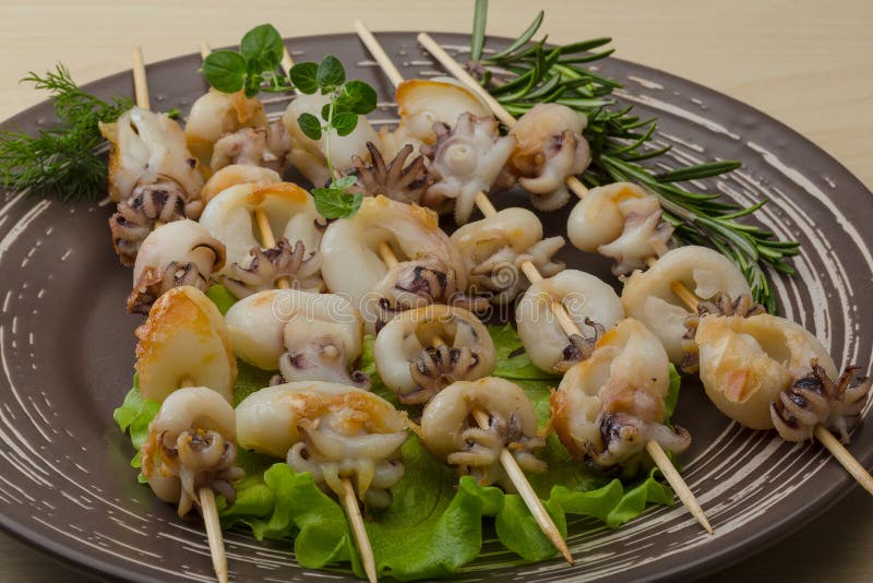 Grilled cuttlefish stock image. Image of octopus, lunch - 52355947