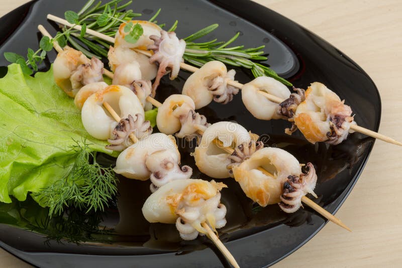 Grilled cuttlefish stock image. Image of cooking, octopus - 52438649
