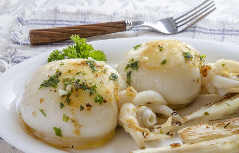 Grilled cuttlefish stock image. Image of dinner, griddle - 59125083