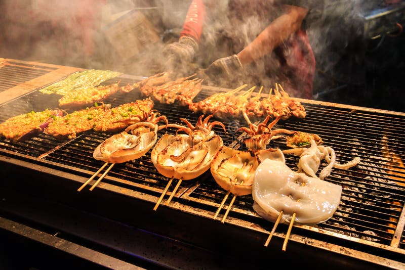 Grilled Cuttlefish stock photo. Image of cooking, roast - 83294672