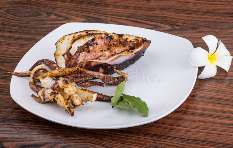 Grilled cuttlefish stock image. Image of food, taste - 50962609