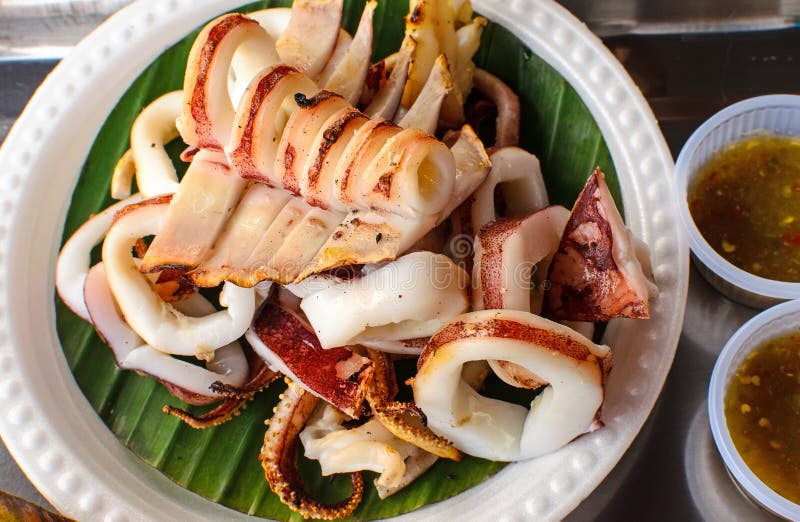 Grilled Cuttlefish stock photo. Image of tomato, fragrant - 37436618