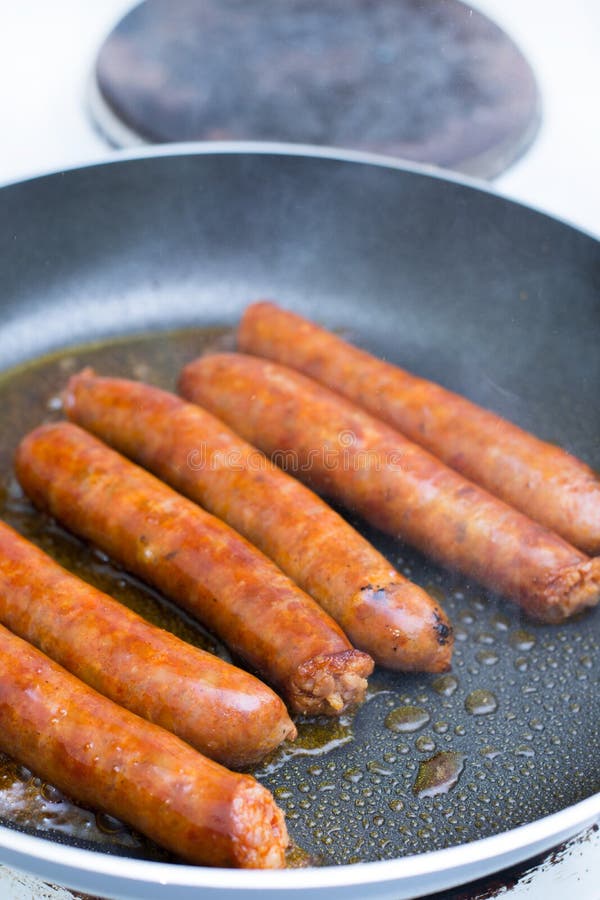 Grilled Domestic Red Sausages on the Plate Stock Image - Image of ...