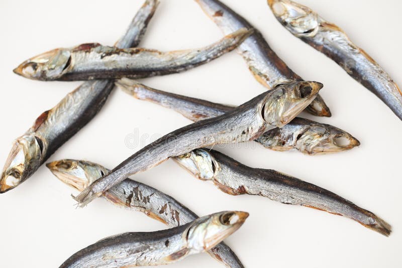 Grilled Dried Fish on White Background Stock Image - Image of dried ...
