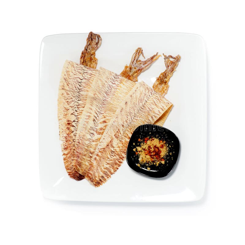Grilled dried squid stock image. Image of isolated, snack - 55546751