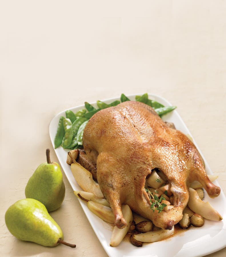 Duck with pears stock photo. Image of wine, restaurant - 71881284