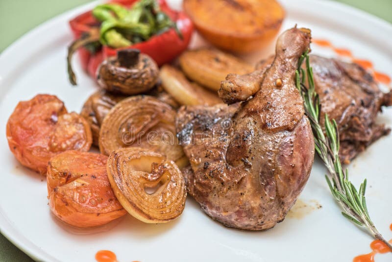 Grilled duck legs stock photo. Image of nutrition, paprika - 51188886