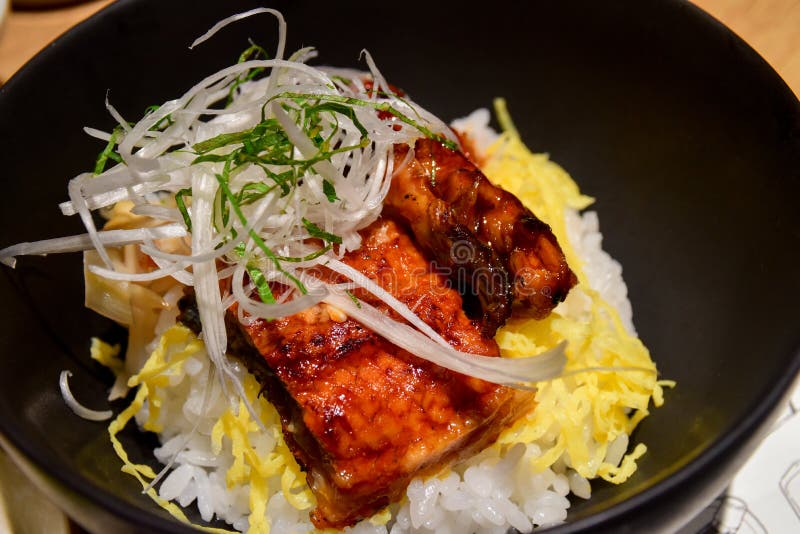 Grilled eel with rice stock image. Image of fried, cooked - 132137169