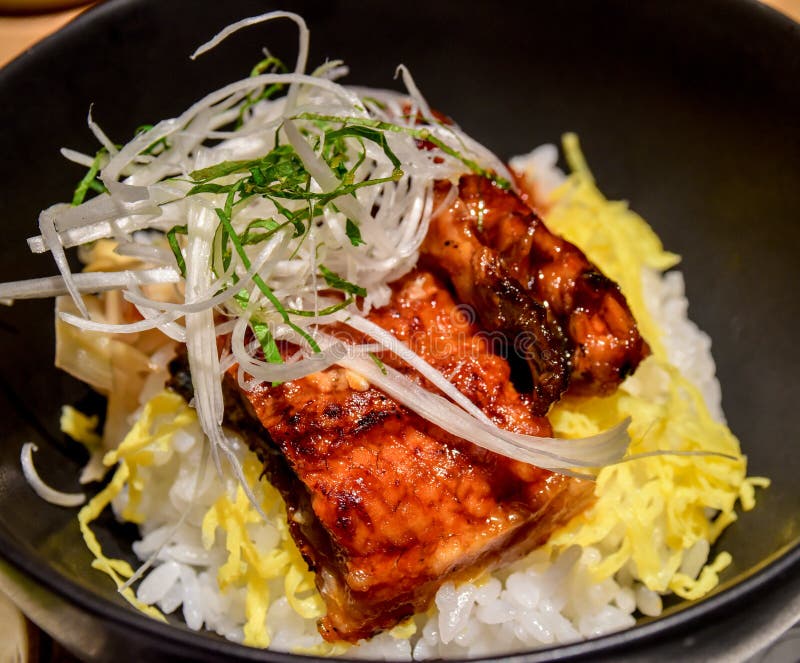 Grilled eel with rice stock image. Image of fried, cooked - 132137169