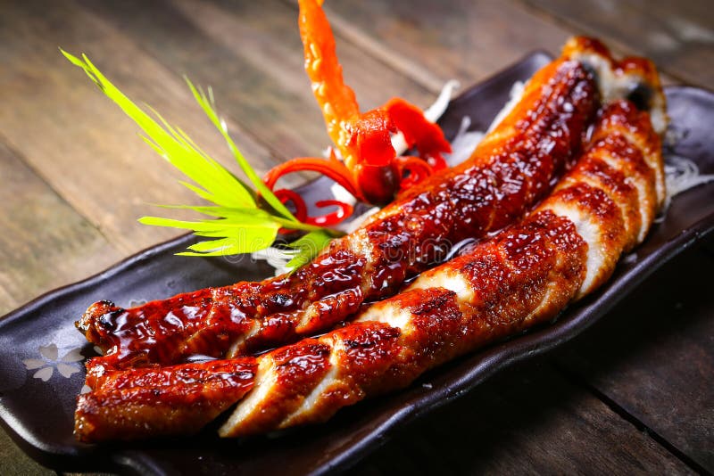 Grilled eels unagi stock image. Image of grilled, dish - 64276657