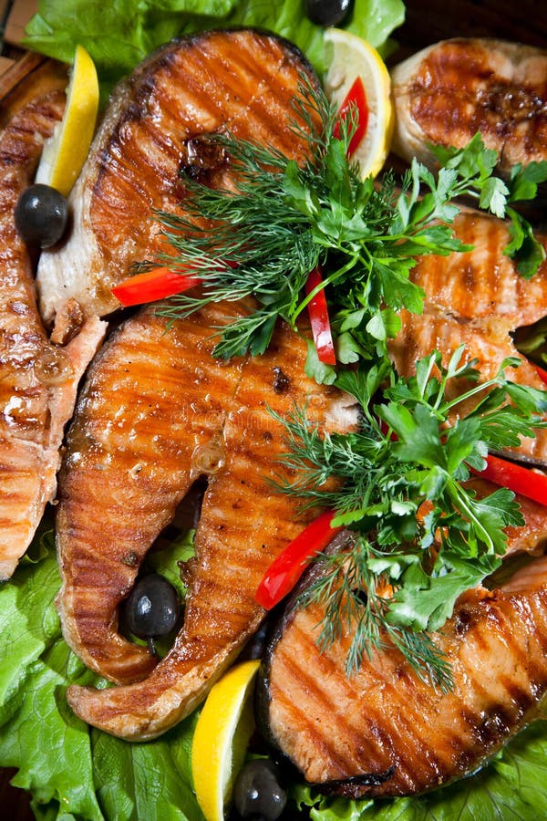 Grilled fish stock photo. Image of lunch, multi, dishware - 19821840