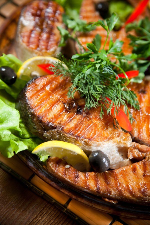 Grilled fish stock photo. Image of plate, lifestyles - 19821854