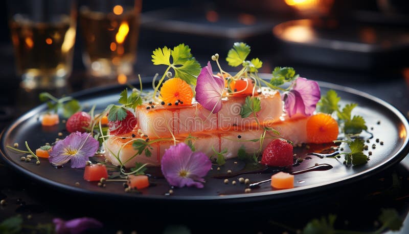 Grilled Fish Fillet on Plate, Fresh and Healthy Meal Generated by AI ...