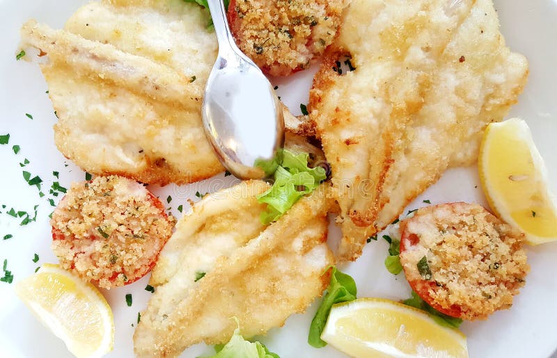 Grilled Fish Fillets with Tomatos Stock Image - Image of cooked, baked ...