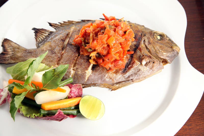 Grilled fish food portion stock photo. Image of grilled - 15197852