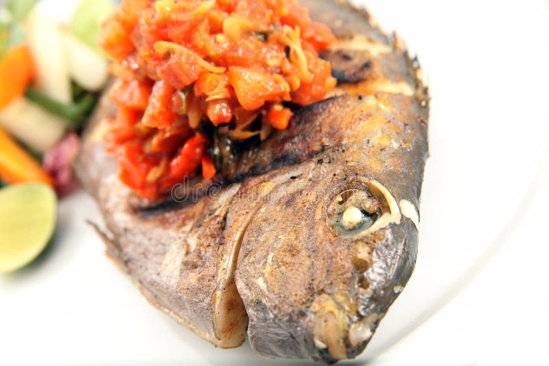 Grilled fish food portion stock image. Image of asia - 15198097