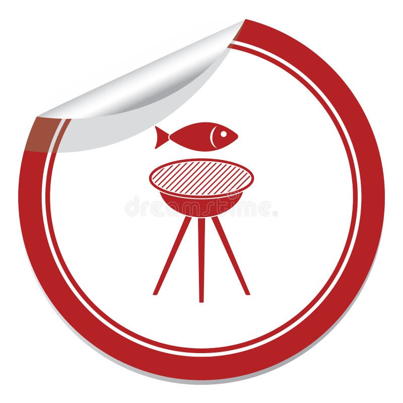 Grilled fish icon stock vector. Illustration of meal - 106578057