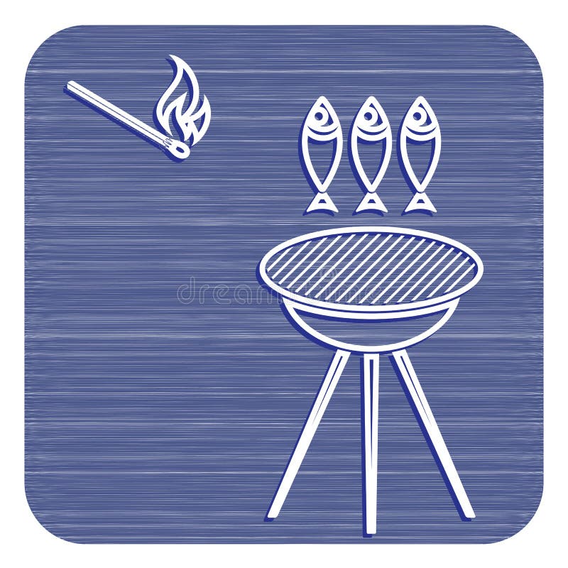 Grilled fish icon stock vector. Illustration of creative - 106999708
