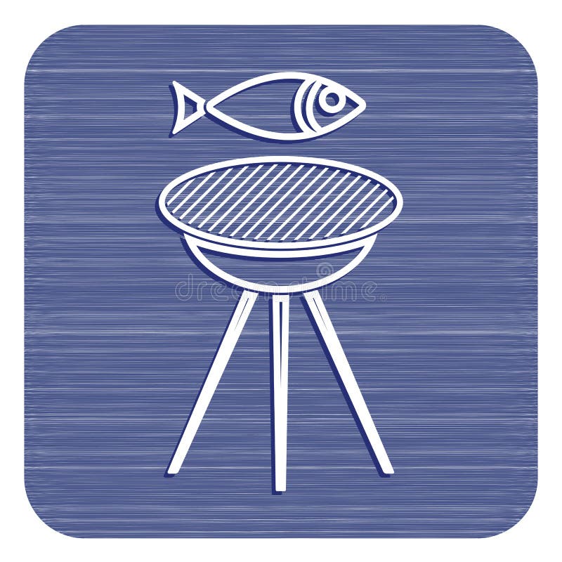 Grilled fish icon stock vector. Illustration of roast - 108296277