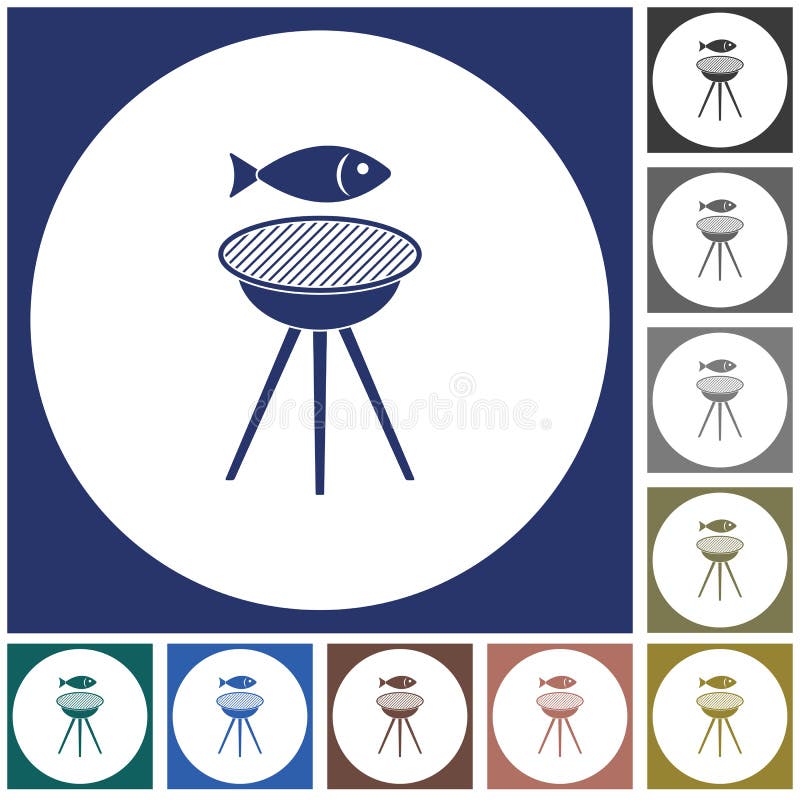 Grilled fish icon stock vector. Illustration of poultry - 117369232
