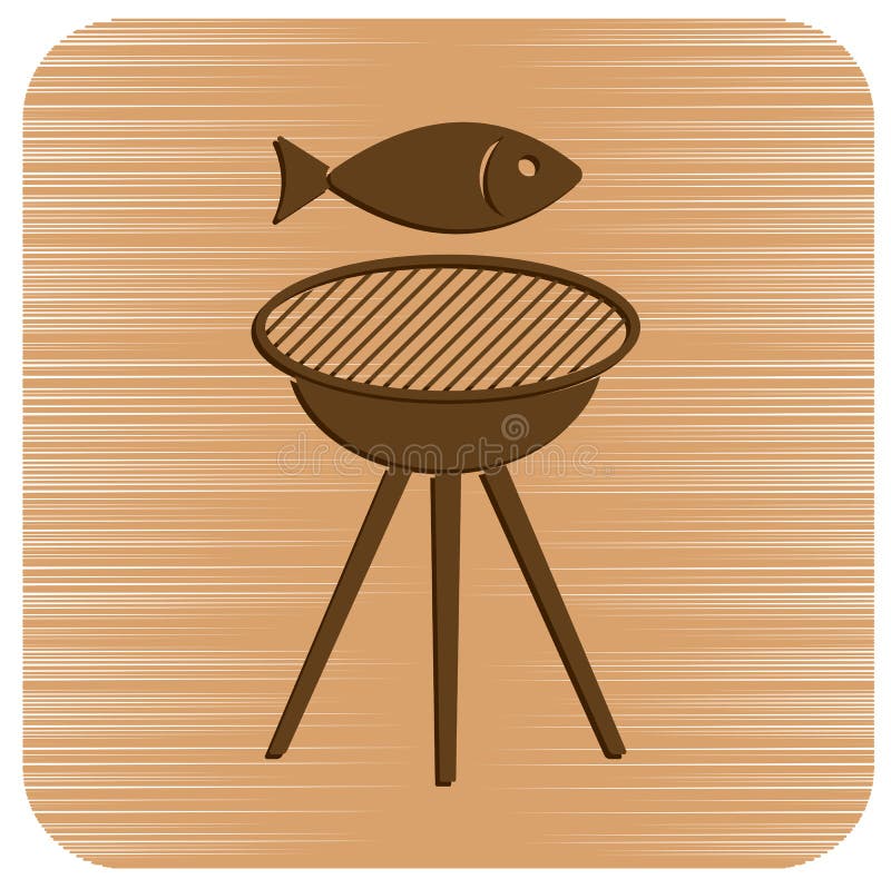 Grilled fish icon stock vector. Illustration of meat - 131333181