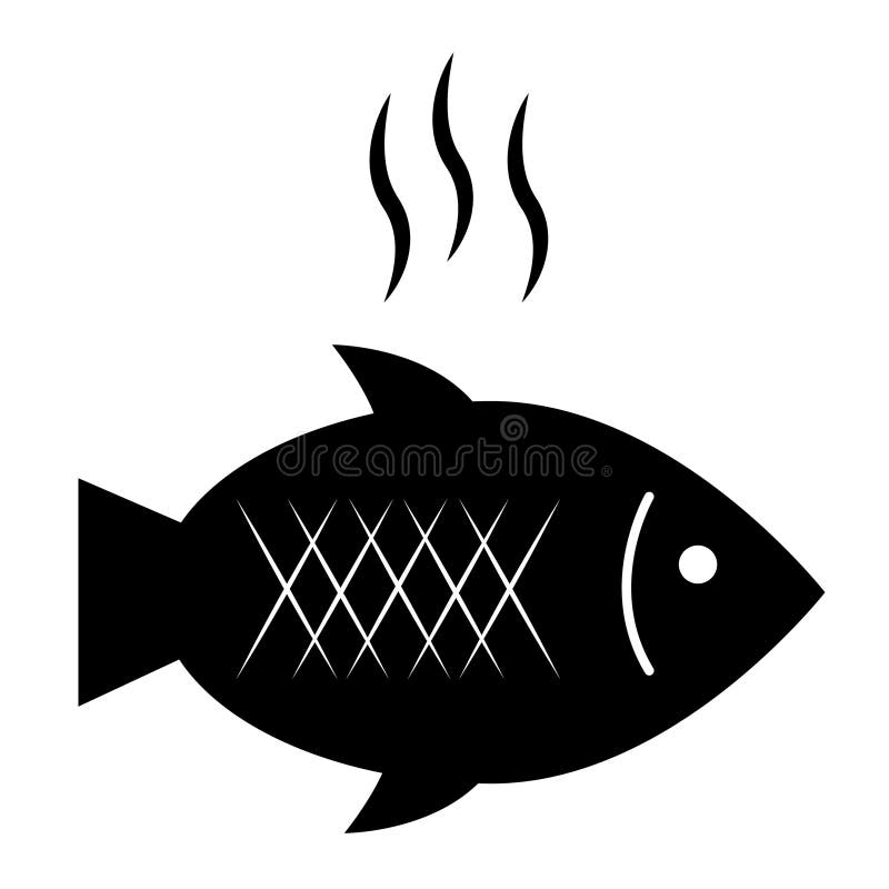 Grilled Fish Icon. Seafood Symbol. Fish Sign. Flat Style Stock ...