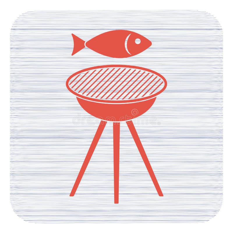 Grilled fish icon stock vector. Illustration of wing - 107165618