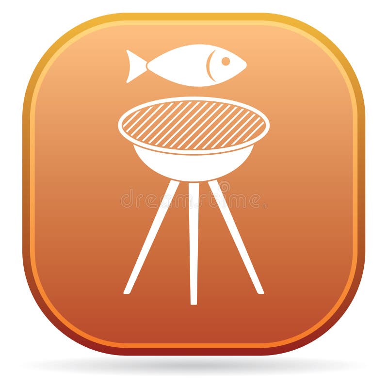 Grilled fish icon stock vector. Illustration of meat - 125364467