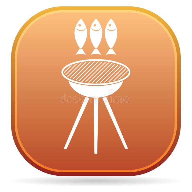 Grilled fish icon stock vector. Illustration of dinner - 126337485