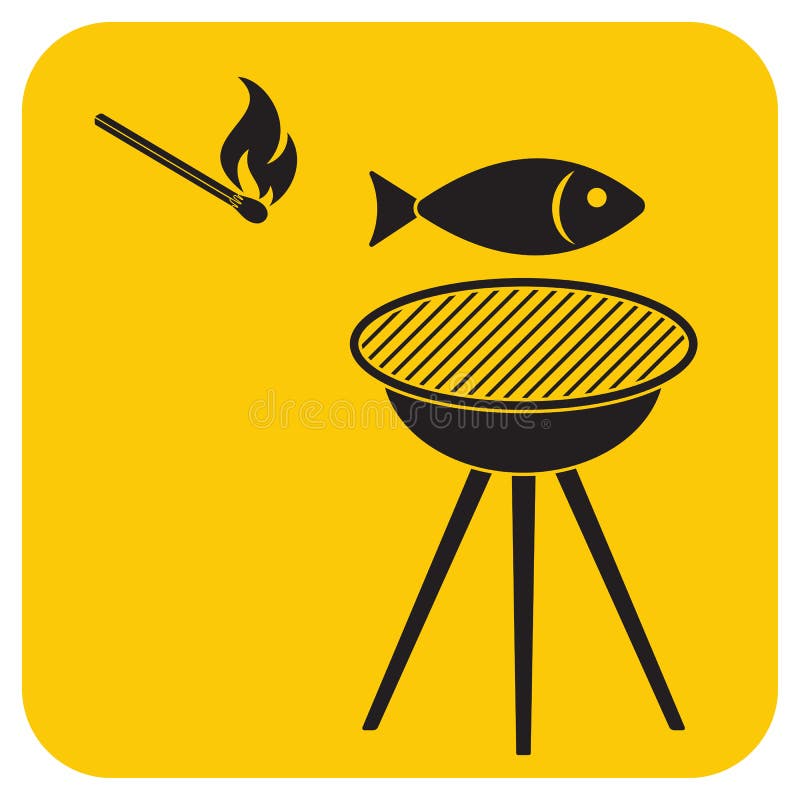 Grilled fish icon stock vector. Illustration of grilled - 146760827