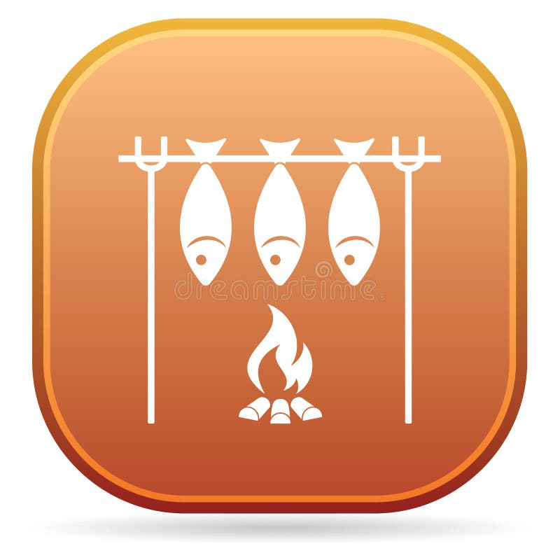 Grilled fish icon stock vector. Illustration of creative - 127317819