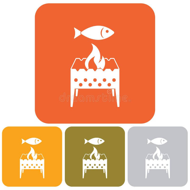 Grilled fish icon stock vector. Illustration of roasted - 88968265