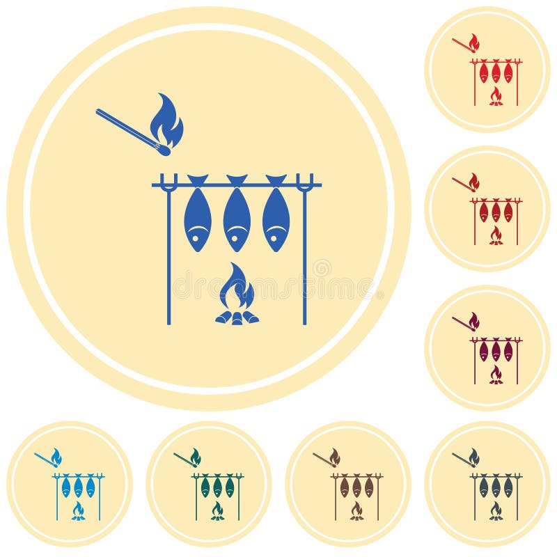 Grilled fish icon stock vector. Illustration of grilled - 146760827