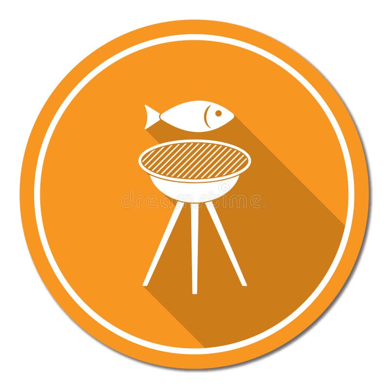 Grilled fish icon stock vector. Illustration of cooked - 99012739